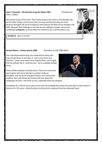 Persuasive Speeches Comprehension (Texts and Questions) | Teaching ...