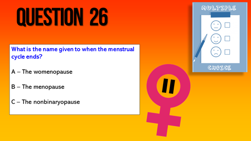 Puberty Quiz Teaching Resources