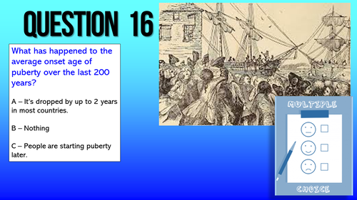 Puberty Quiz Teaching Resources