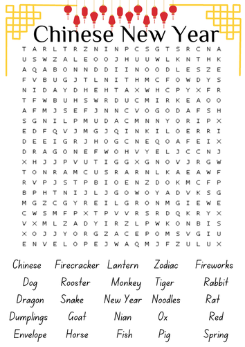 Chinese New Year Wordsearch | Teaching Resources