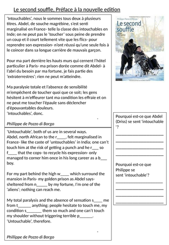 Intouchables- translation exercise taken from 'Le second souffle ...