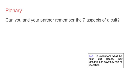 Cults Tutorial | Teaching Resources