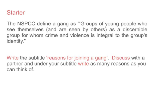 Gangs and County Lines PSHE | Teaching Resources