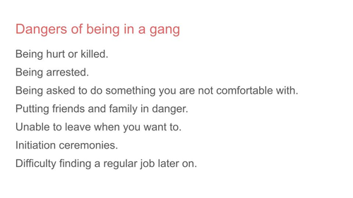 Gangs and County Lines PSHE | Teaching Resources