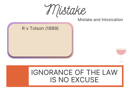 A-Level Law: Mistake Crib Sheet - Eduqas Criminal Law | Teaching Resources
