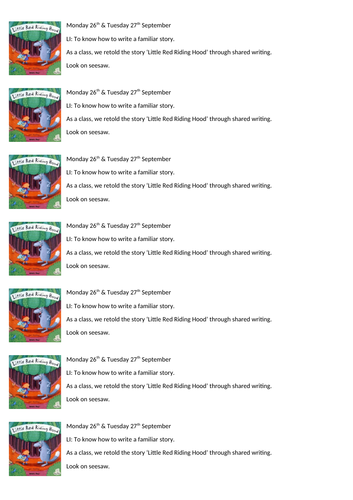 T4W - Little Red Riding Hood | Teaching Resources