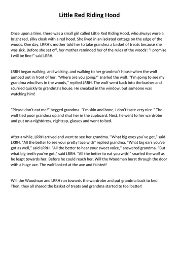 T4W - Little Red Riding Hood | Teaching Resources