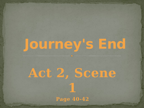 Journey's End SoW (IGCSE) | Teaching Resources