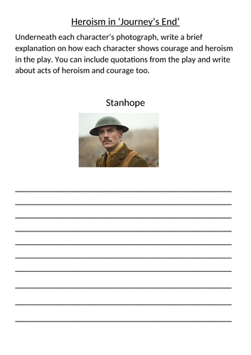 Journey's End SoW (IGCSE) | Teaching Resources