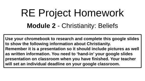 Christianity: Beliefs (Full Homework Project, RE) | Teaching Resources