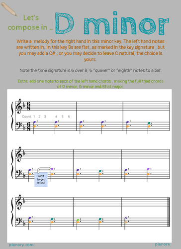 Fun composing activity for beginner piano student. | Teaching Resources