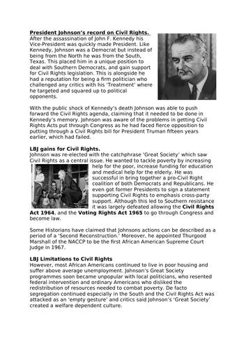 Who contributed the most to Civil Rights, Kennedy or Johnson ...
