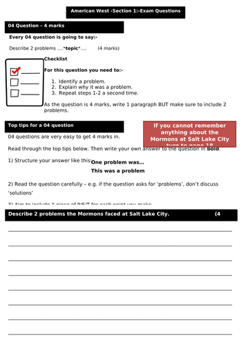 American West AQA8145 1-9 Revision Guide | Teaching Resources
