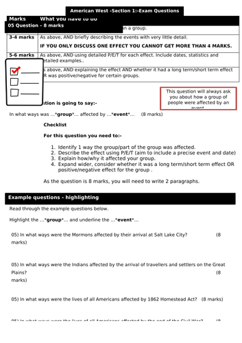 American West AQA8145 1-9 Revision Guide | Teaching Resources