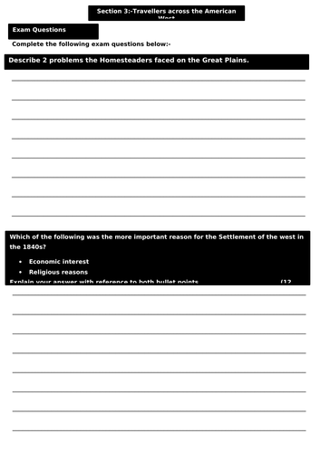 American West AQA8145 1-9 Revision Guide | Teaching Resources