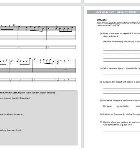 OCR As MUSIC: 2023 EXAM (Haydn) - Exam Practice Questions AoS1 ...