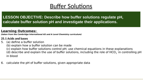 Buffer Solutions (Year 13 Equilibria #3 - Slides and Tasks) | Teaching ...