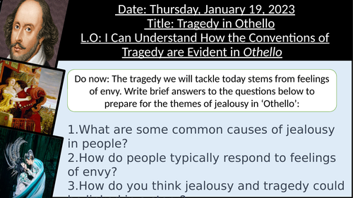 KS4: Tragedy in Othello | Teaching Resources