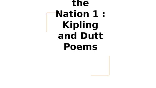 Writing the Nation 1 : Kipling and Dutt Poems Presentation | Teaching ...