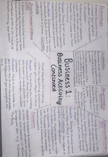 GCSE OCR Business (9-1): Unit 1 - Business Activity Revision Mindmap ... GCSE OCR Business (9-1): Unit 1 - Business Activity Revision Mindmap ...