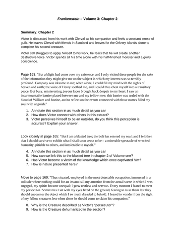 Frankenstein Worksheets | Teaching Resources