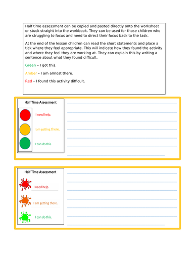 Self Assessment | Teaching Resources