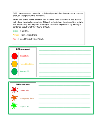 Self Assessment | Teaching Resources