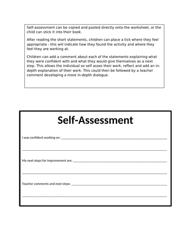 Self Assessment | Teaching Resources
