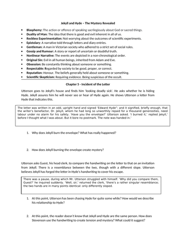Jekyll and Hyde GCSE Revision Worksheets | Teaching Resources