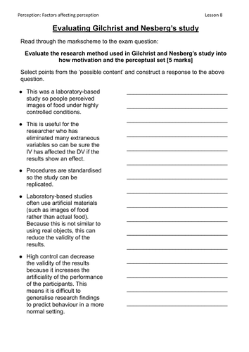 AQA GCSE Psychology - Factors affecting perception: Motivation ... AQA GCSE Psychology - Factors affecting perception: Motivation ...