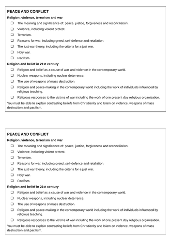 Peace & Conflict - WHOLE UNIT! (AQA RS GCSE) | Teaching Resources