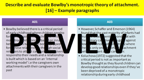 Bowlby's monotropic theory - AQA A Level Psychology (Attachment ...