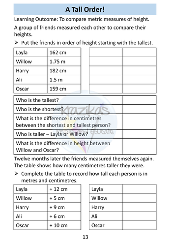 Length Workbook - Functional Skills Maths - Entry Level 3 | Teaching ...