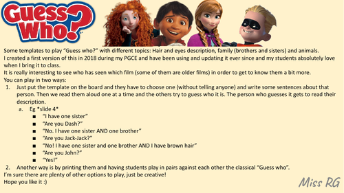 Guess who? languages | Teaching Resources