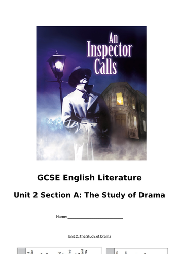 GCSE English Literature An Inspector Calls booklet | Teaching Resources