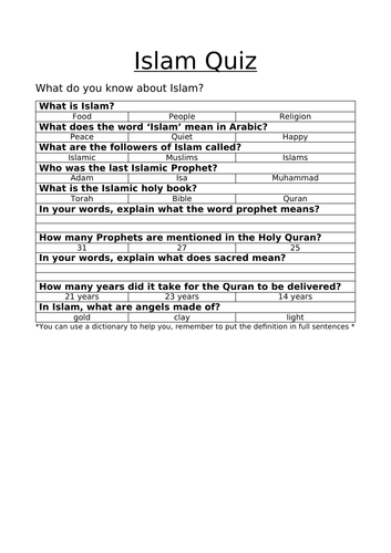 Islam - Introduction to Islam - Lesson 1- KS2 | Teaching Resources