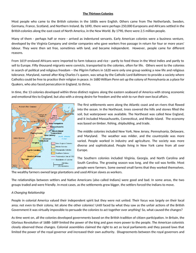 The 13 Colonies | Teaching Resources