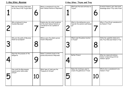 OCR GCSE Classical Civilisations: Mycenaean Age (Literature and Culture ...