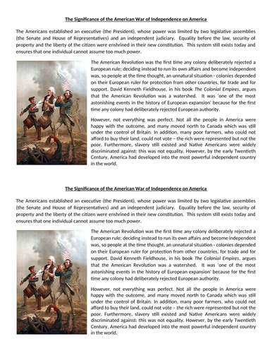 The Significance of the American Revolution | Teaching Resources