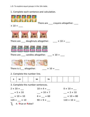 2x 3x 5x 10x Tables - Worksheets Year 2 | Teaching Resources