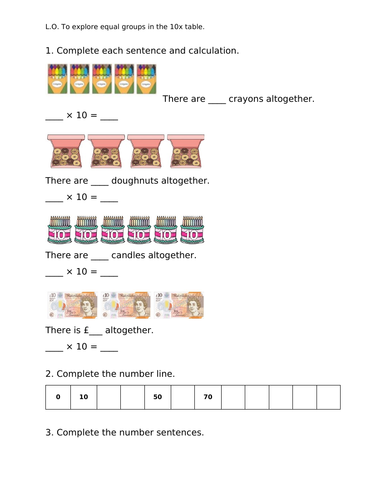2x 3x 5x 10x Tables - Worksheets Year 2 | Teaching Resources