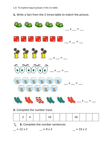 2x 3x 5x 10x Tables - Worksheets Year 2 | Teaching Resources