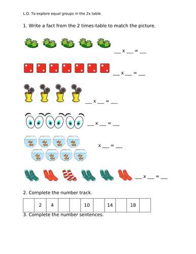 2x 3x 5x 10x Tables - Worksheets Year 2 | Teaching Resources