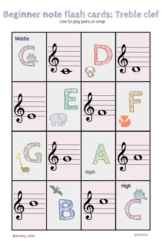 Beginner note card game / flash cards | Teaching Resources