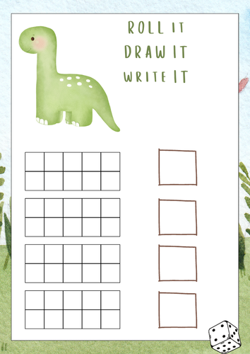 Roll it, Draw it, Write it - Dinosaur Game | Teaching Resources