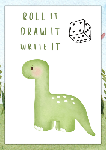 Roll it, Draw it, Write it - Dinosaur Game | Teaching Resources