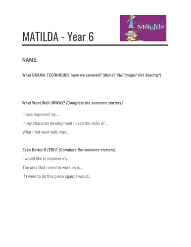 Matilda by Roald Dahl: Extensive Drama resource pack | Teaching Resources