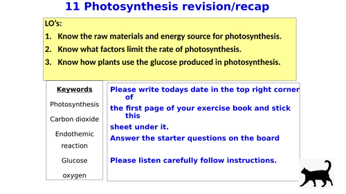 Photosynthesis Recap/revision lesson AQA F | Teaching Resources