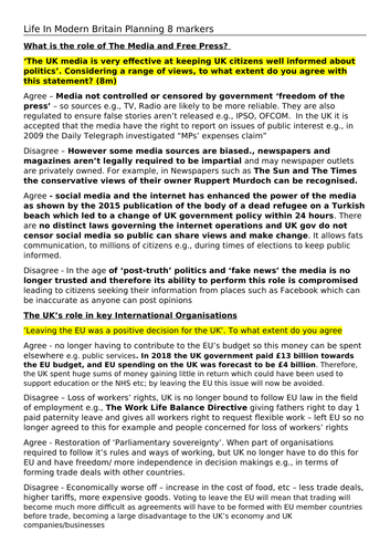 GCSE AQA Citizenship 8 Marker Plans Bundle | Teaching Resources