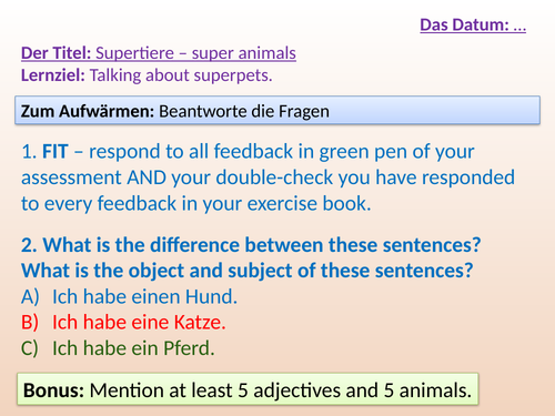 German - Stimmt! 1 Kapitel 2: Familie und Tiere - Powerpoints ...